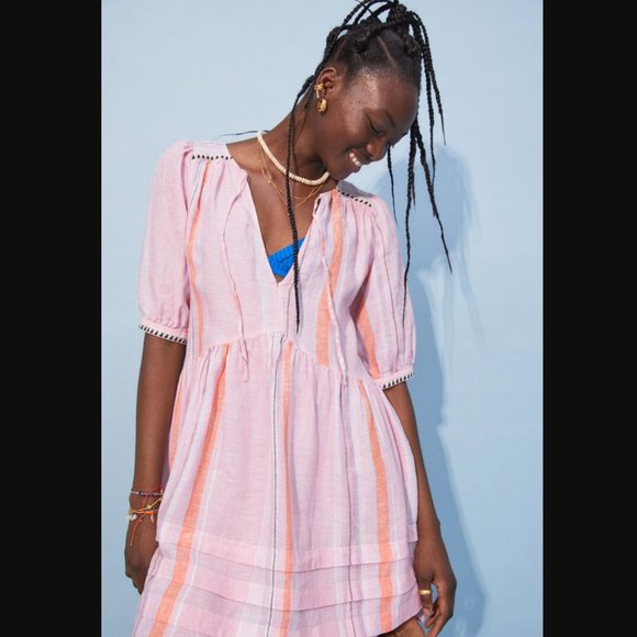 Lemlem | Dresses | Lemlem X Hm Pink Airy Linen Dress | Poshmark
